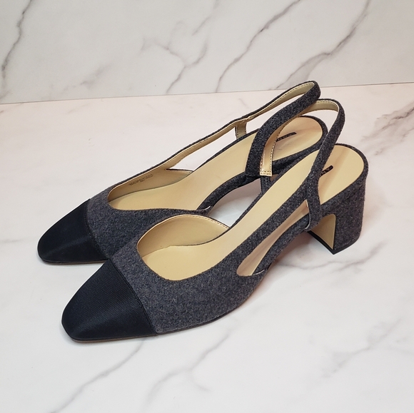 Ann Taylor | Shoes | Ann Taylor Nwot Flannel Cap Toe Block Heel ...